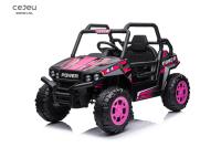 China Pink Kids Electric UTV 12V 2.4G RC Dual Drive Ride On Car with Music and Horn for Ages 3-8 for sale
