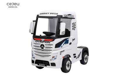 China Kids White Mercedes Benz Actros Ride On Truck 12V 2.4G RC with Music and Light for sale