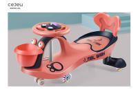China Kids Ride On Wiggle Car with Flashing Wheels and Front Basket for Ages 3-8 for sale