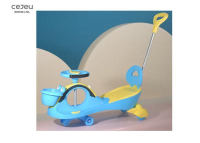 China Kids Wiggle Car with Front Basket and Pushrod for Ages 3-8 Years Blue for sale
