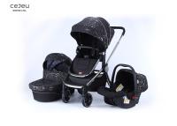 China Lightweight 3-in-1 Compact Folding Stroller 51x24x69cm 10.9kg Aluminum Frame for sale