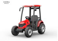 China 12V10AH Kids Ride On Tractor with Storage Trailer Steering Wheel 3-6 Years 25KG Capacity for sale