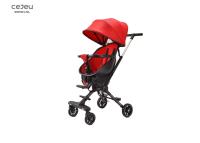 China PU Wheel Baby Stroller Pushchair Retractable Canopy for Toddlers Red 7.2kg for sale
