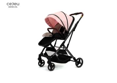 China Pink Lightweight Baby Stroller with PU Wheels and Large Shopping Basket 49x27x57cm for sale