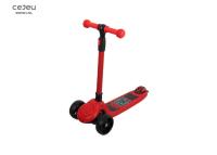 China Red Kids 3 Wheel Kick Scooter Foldable Adjustable T Bar 50kg Max Load Birthday Gift for sale