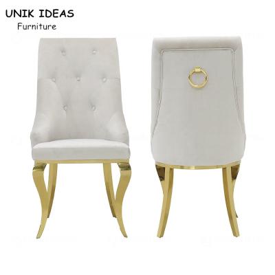 China Nordic Velvet Dining Chair with Stainless Steel Frame 51x65x107 cm for sale