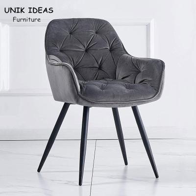 China Luxury Nordic Button Padded Accent Armchair Dining Chair Set 300lbs Capacity for sale