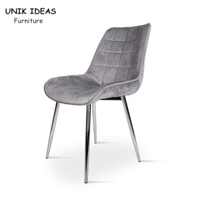 China Modern Nordic Velvet Fabric Dining Chair with Eiffel Legs 265 lbs Capacity for sale