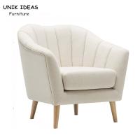 China Luxury Wooden Frame Lounge Sofa Accent Chair 90x77x88cm Rubber Wood Legs for sale