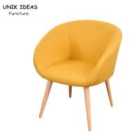 China Single Seater Wooden Sofa Armchair Linen Fabric Upholstered 63.5x59.5x40 cm for sale