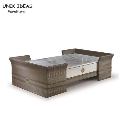 China Custom Luxury Living Room Center Coffee Table 140x80x50cm with Drawer Wooden Glossy Lacquered Finish for sale