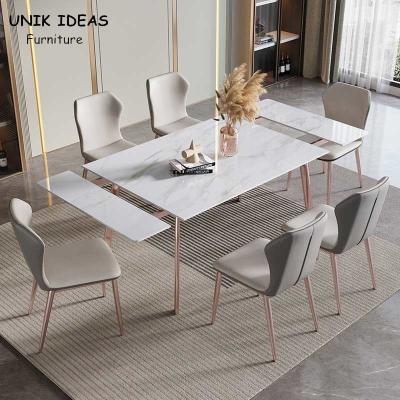 China Minimalist Slate Dining Table Set With Chair Combination Telescopic Foldable for sale