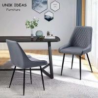 China High Back Velvet Dining Chair with Black Metal Legs 25mm Tube for Kitchen Restaurant for sale