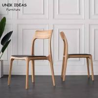China Modern Nordic Solid Ash Wood Dining Chair with PU Leather Seat 52x58x86 cm for sale