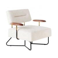 China Lazy Sofa Floor Chair Leisure White Accent Armchair 78x75x80 cm Metal Base for sale