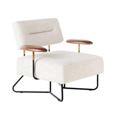 China Lazy Sofa Floor Chair Leisure White Accent Armchair 78x75x80 cm Metal Base for sale