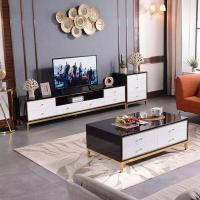 China Luxury Metal Center Coffee Table Set Stainless Steel Marble 1200x700x450mm for sale