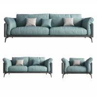 China European Style Green Sectional Lounge Couch Sofa with High Density Sponge and Wood Frame for sale