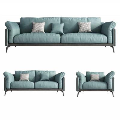 China European Style Green Sectional Lounge Couch Sofa with High Density Sponge and Wood Frame for sale