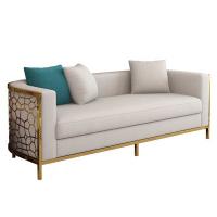 China Luxury Gold Stainless Steel Lovest Sofa Sectional Club Sofa Set E1 Board Customizable for sale