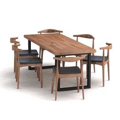 China Country Style Dining Room Luxury Solid Wood Table and Chair Set 200x75x80cm for sale