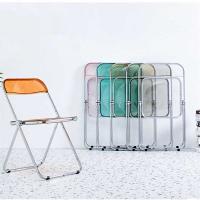 China Transparent Folding Chair 18.5x19x30 Inch HDPE Metal Frame Indoor Outdoor Portable for sale
