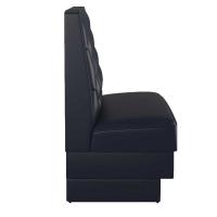 China Custom Button Tufted Black Commercial Booth Seating 1200x600x1050mm Solid Wood Frame for sale