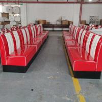 China 1950s Retro American Restaurant Fast Food Booth Seating Long Sofa 1200mm Customizable for sale