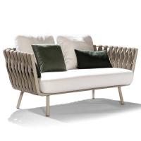 China Leisure Outdoor Aluminum Frame Rope Sofa Set 72x150x70 CM Waterproof Fabric for sale