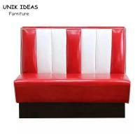 China Commercial Restaurant Dining Booth Seating 1950s America Design Pu Leather 2 Seater W120cm for sale