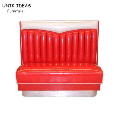 China American 1950s Retro Style Cafe Sofa Set Restaurant Dining Booth Pu Leather 180kg Load Capacity for sale