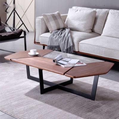 China Modern Minimalist Center Table 1340x750mm Walnut Veneer Two Tone Color Palette Living Room Furniture for sale