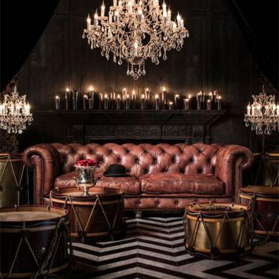 China Commercial 3 Seater Club Lounge Sofa Antique Luxury VIP Upholstered Ash Wood Legs 220cm for sale