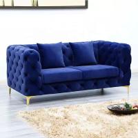 China Navy Velvet Three Seat Night Club Lounge Sofa Booth Custom Size 50kg for sale
