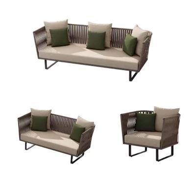 China Modern Outdoor Sectional Sofa 142x72x77cm Waterproof Garden Furniture Set for sale