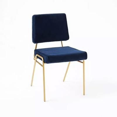 China OEM High Back Dining Chair with Metal Legs Velvet Fabric 81cm Height 40cm Seat for sale