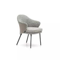 China Leisure Series 80cm Upholstered Dining Chair Modern Fabric Stainless Steel Frame for sale