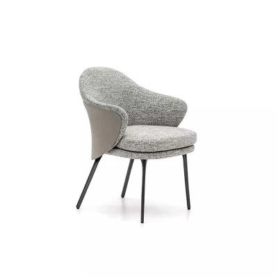 China Leisure Series 80cm Upholstered Dining Chair Modern Fabric Stainless Steel Frame for sale