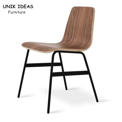 China Nordic Metal Bentwood Dining Chair Plywood Seat Restaurant Cafe Furniture for sale