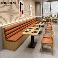 China Commercial Canteen Fast Food Wood Booth Seating W46 D46 H75 cm with Leather Cushion for sale