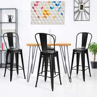 China Restaurant High Bistro Table And Stools Outdoor Modern Black Metal Stackable Style for sale