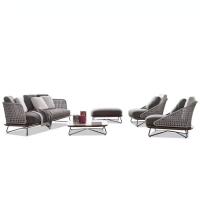 China Waterproof Outdoor Lounge Garden Sofa Set 3-Seater PE Rattan Aluminum Frame for sale