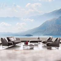 China Waterproof Outdoor Lounge Garden Sofa Set 3-Seater PE Rattan Aluminum Frame for sale