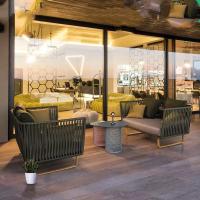 China Italian Style Outdoor Rattan Lounge Set Weather Resistant Aluminum Frame 4 Seats for sale