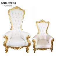 China Royal High Back King Throne Wedding Chair 48 kg Velvet Fabric for Hotel Banquet for sale