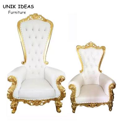 China Royal High Back King Throne Wedding Chair 48 kg Velvet Fabric for Hotel Banquet for sale