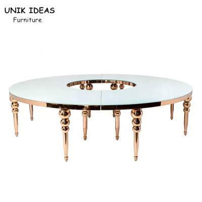 China Luxury Stainless Steel Wedding Round Dining Table 340cm for Banquet Events for sale