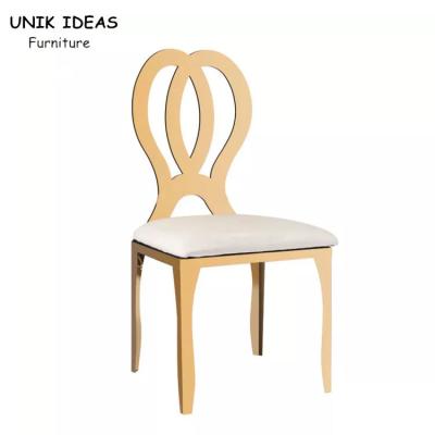 China Rental Infinity Wedding Chair Stainless Steel 304 Gold Silver Rose Gold 1.2mm Tube for sale