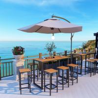 China Modern Outdoor Leisure Bar Table and Chairs Set Aluminum Frame 4 Seats for sale
