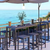 China Modern Outdoor Leisure Bar Table and Chairs Set Aluminum Frame 4 Seats for sale
